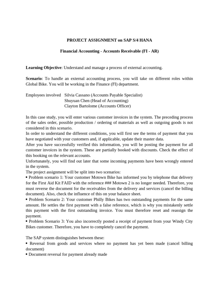 Project Assignment On Sap Fi | PDF | Business