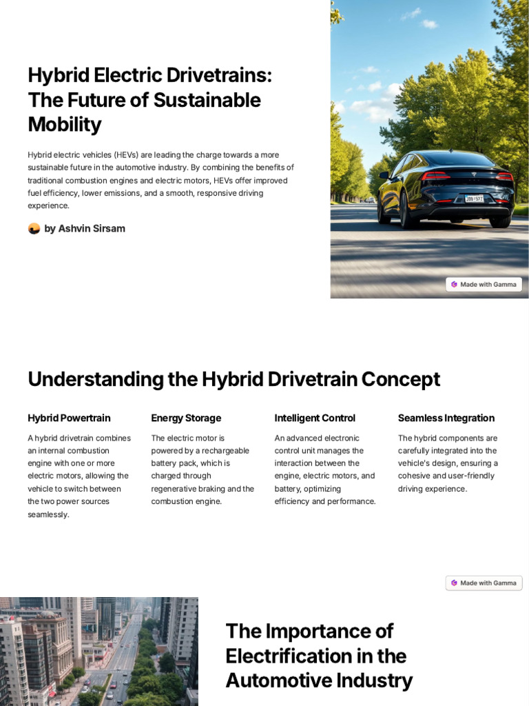 Hybrid Electric Drivetrains The Future of Sustainable Mobility | PDF ...