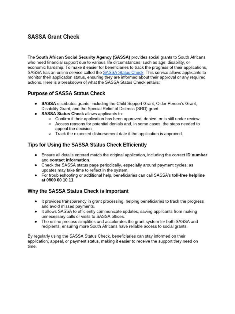 Sassa Grant Check Pdf