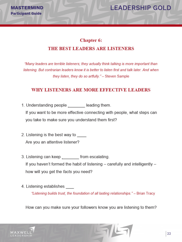 ML LeadershipGold-MM-Guide-Participant | PDF | Career & Growth | Lifestyle