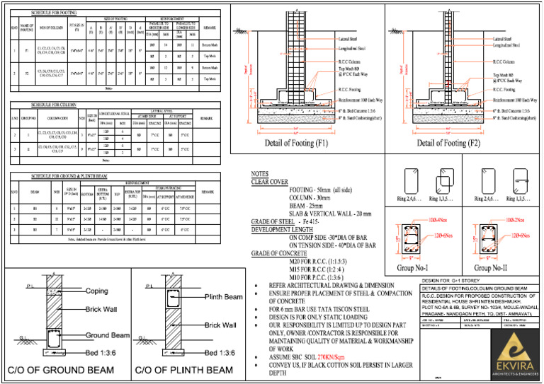 Nitin Deshmukh Sir - Details of Footing & Column & G.Beam 2 Revise | PDF