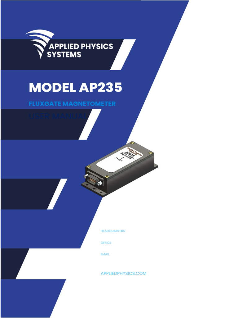 MODEL AP235 - UserManual - V7 | PDF | Magnetometer | Parameter (Computer Programming)