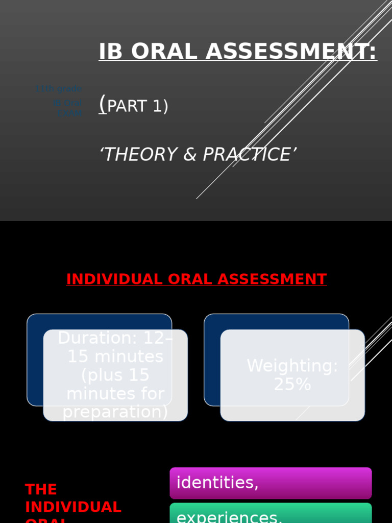 11th - IB Oral Assessment Part 1 - Theory & Practice | PDF ...