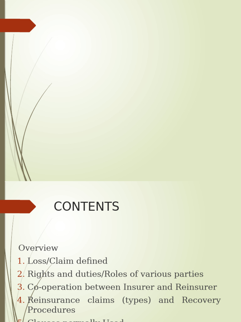 Reinsurance Claims Management Overview | PDF | Reinsurance | Insurance