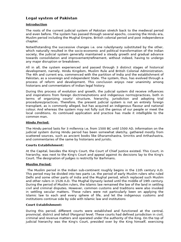 Legal System of Pakistan | PDF | Supreme Courts | Jurisdiction