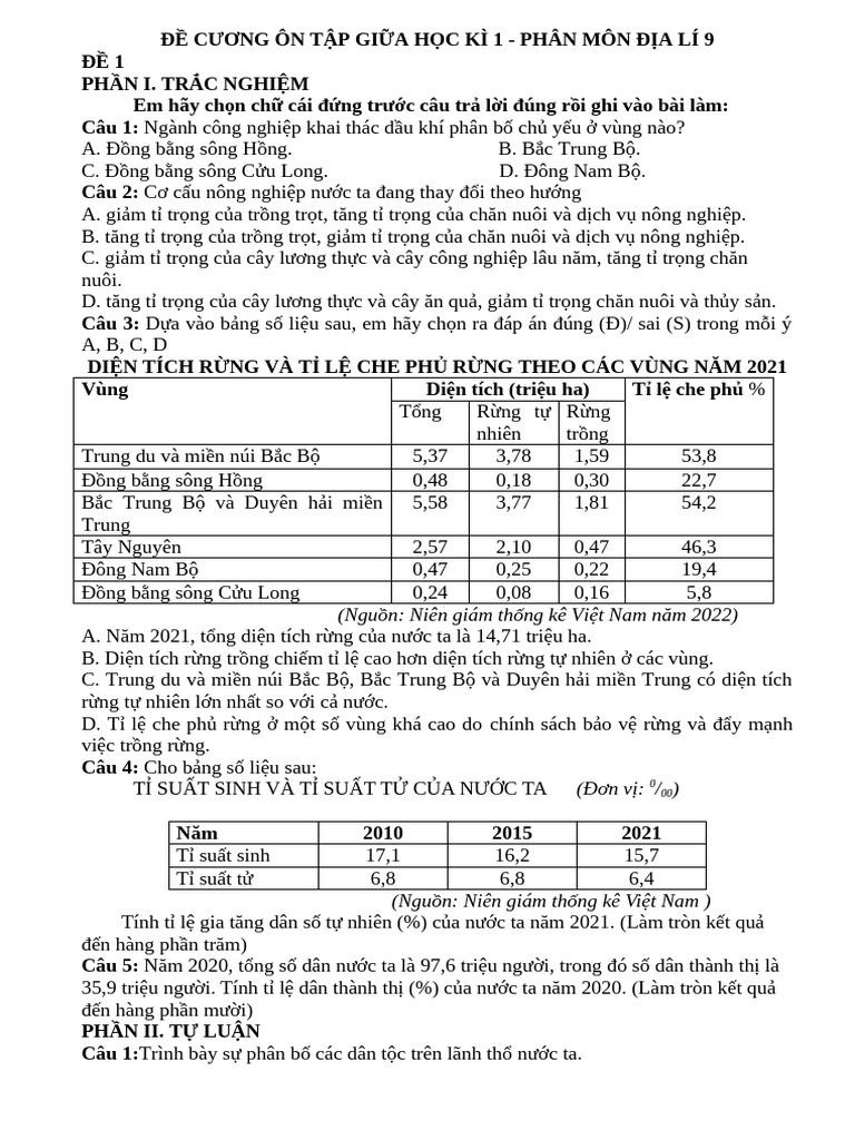 ĐỀ CƯƠNG GHKI ĐỊA 9. 2024 - 2025. TIỀN TIẾN | PDF