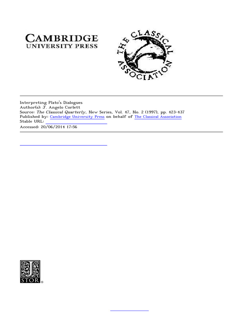Interpreting Plato's Dialogues | PDF | Plato | Socrates