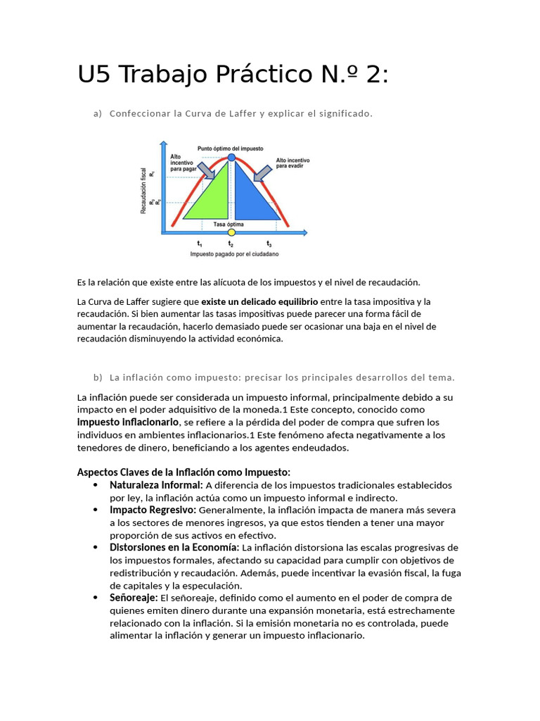 U5 Trabajo Práctico N2 | PDF | Impuestos | Inflación