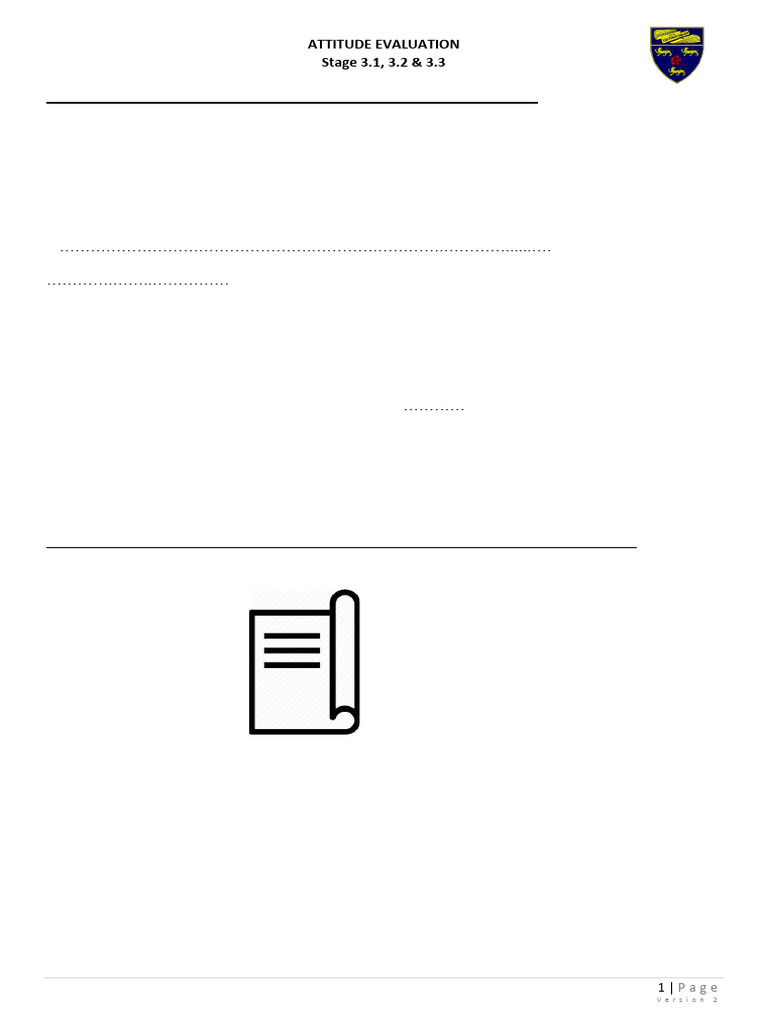 Attitude Evaluation Form - v2 - Updated 20 September 2022 | PDF