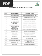 Emergency Drug List | PDF | World Health Organization | Pharmacology