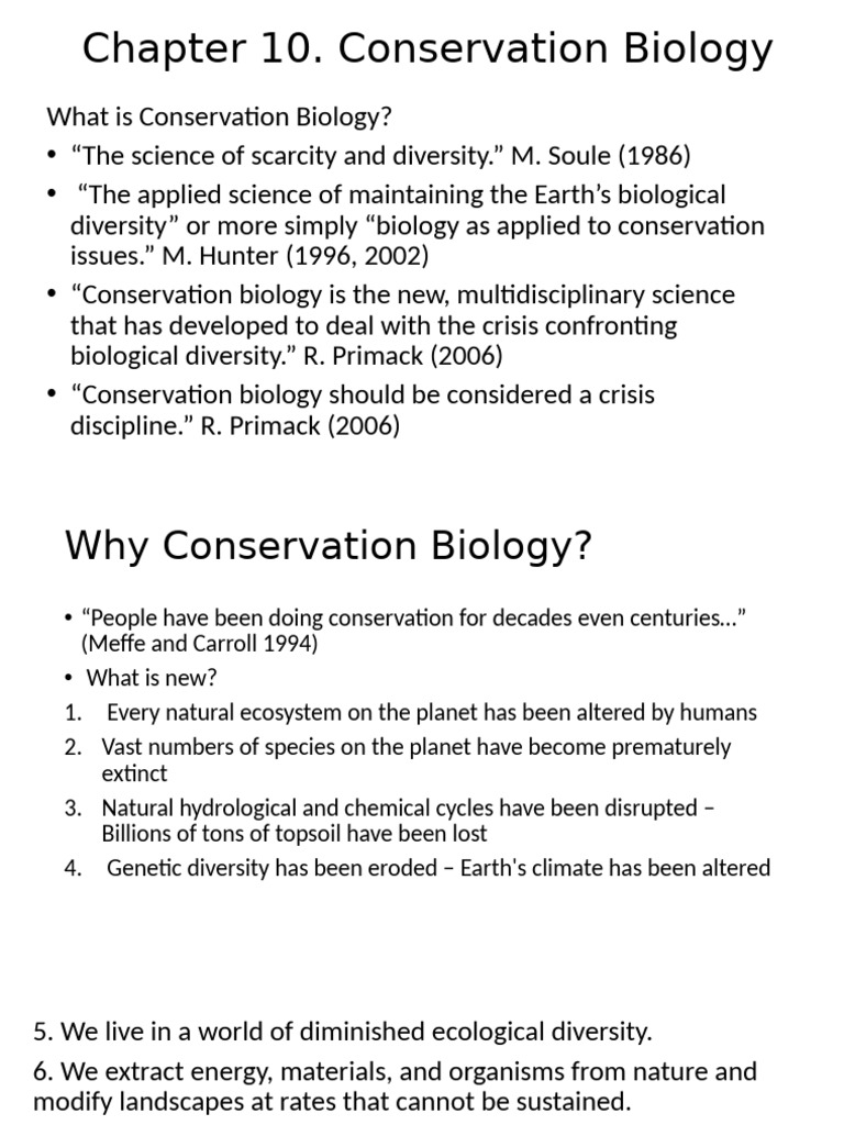 Chapter 10. Conservation - Biology | PDF | Conservation Biology ...