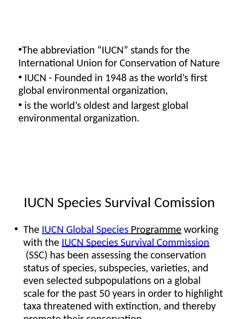 IUCN Categories of Threatened Species | PDF | Science & Mathematics ...