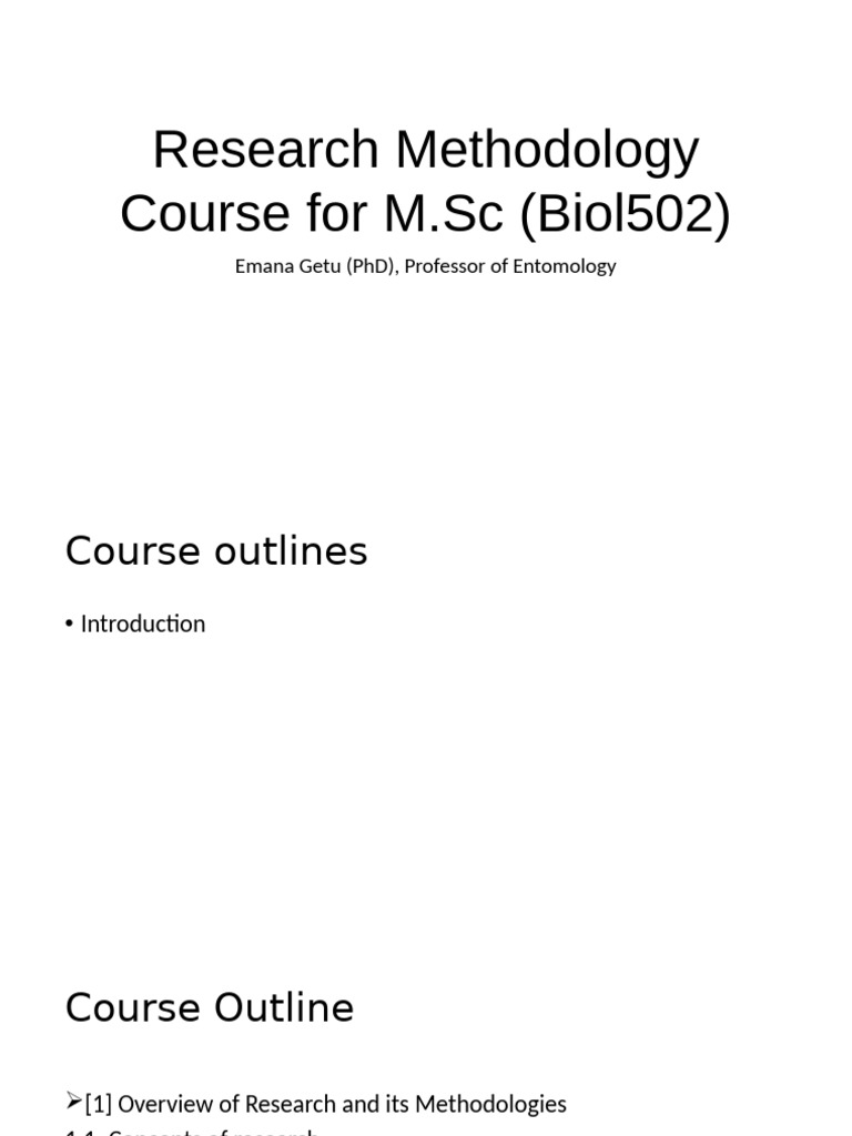 Research Methodology Course For M | PDF | Methodology | Hypothesis