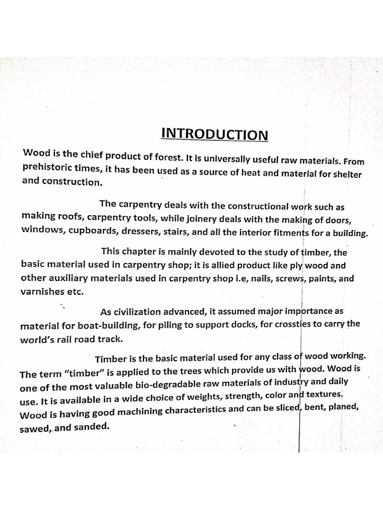 Engineering Workshop Practice (Carpentry) | PDF