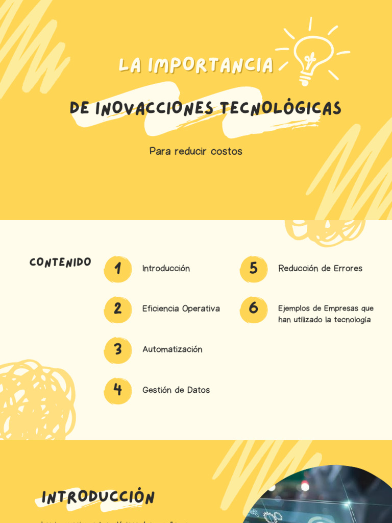 Innovaciones Tecnológicas para Reducir Costos | PDF | Innovación ...