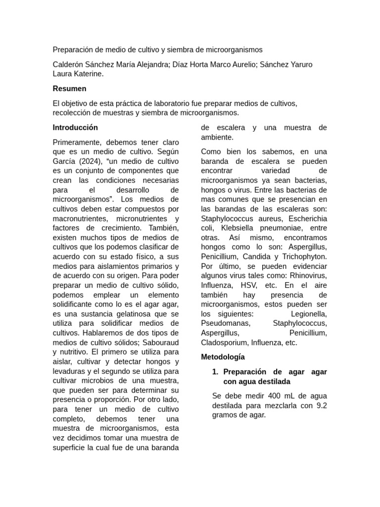 Informe Micro 2 | PDF | Agar | Esterilización (Microbiología)