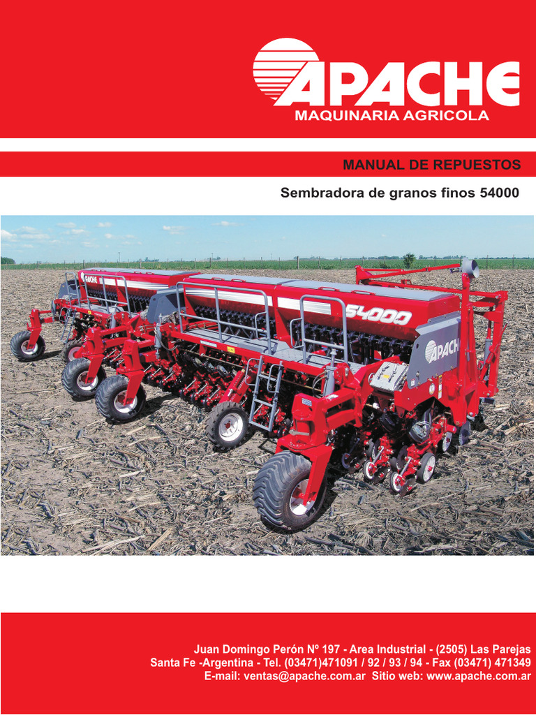 Manual de Repuestos Sembradora 54000 | PDF | Eje | Engranaje