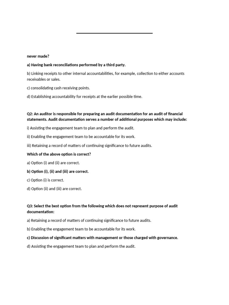 Audit & Assurance MCQs Set 2 | PDF | Audit | Financial Statement