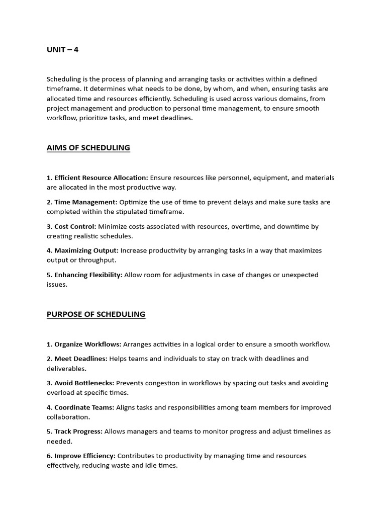 OPC UNIT - 4 | PDF | Scheduling (Production Processes) | Metaheuristic