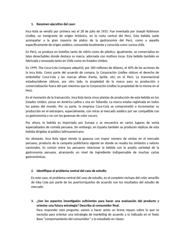 Caso Inka Cola | PDF | Negocios