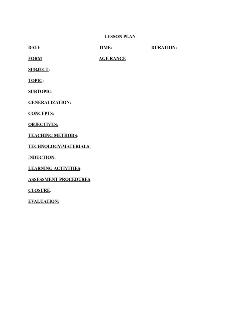 Lesson Plan Template | PDF