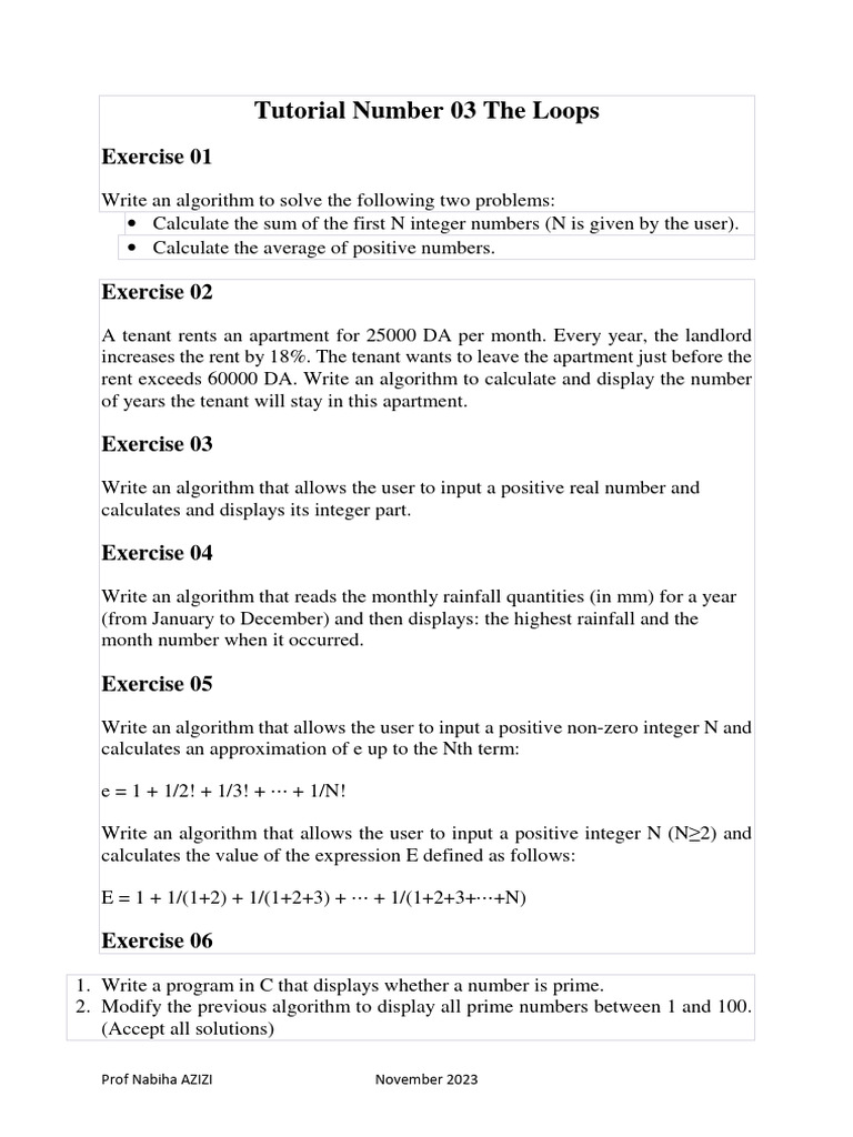 Beginner Programming Exercises | PDF