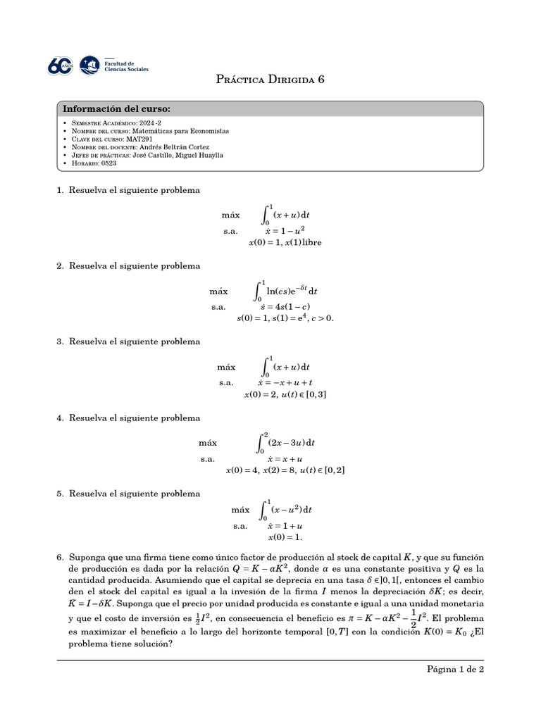 PD6 2024-2 | PDF | Economias | Ciencias económicas