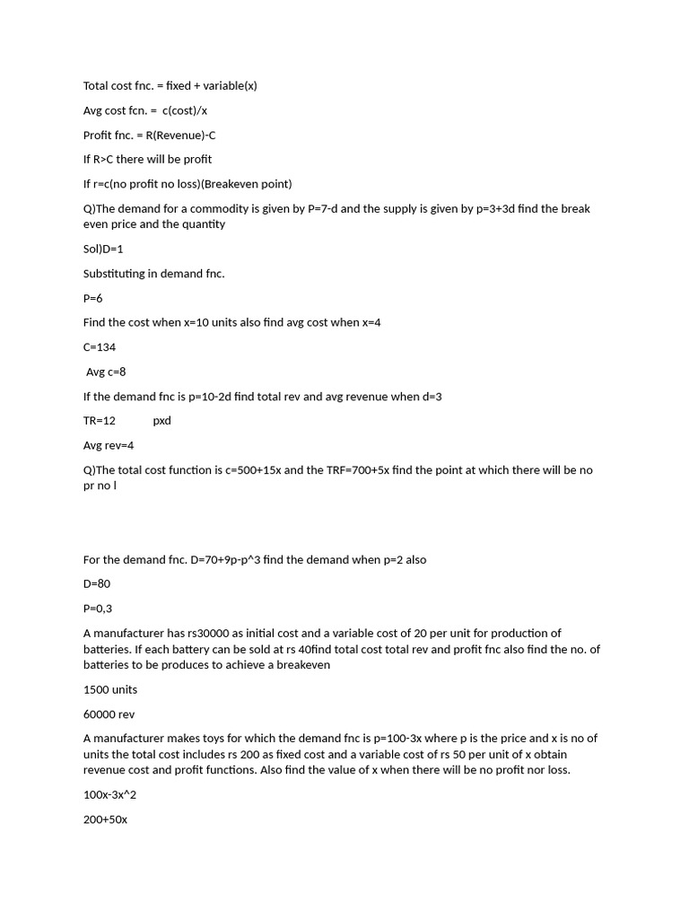 Total Cost FNC | PDF | Teaching Methods & Materials
