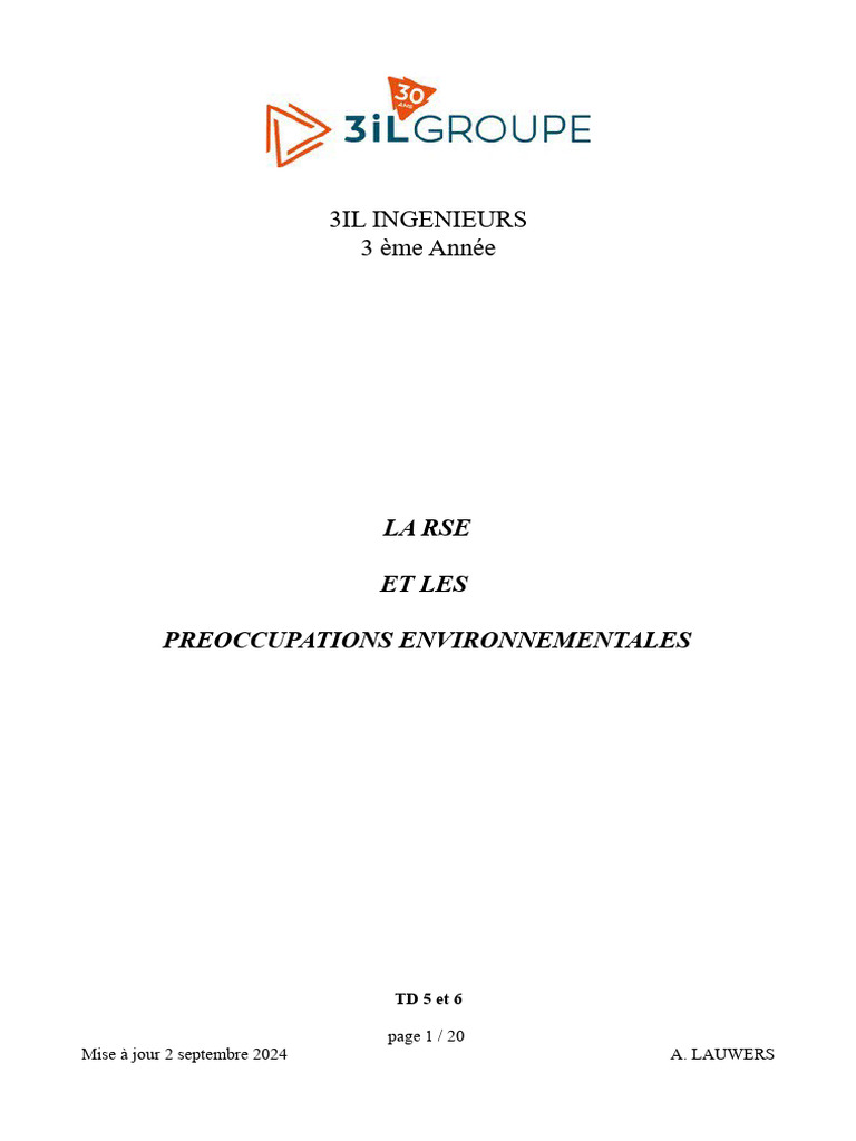 RSE et contraintes environnementales en entreprise | PDF | Écomobilité ...
