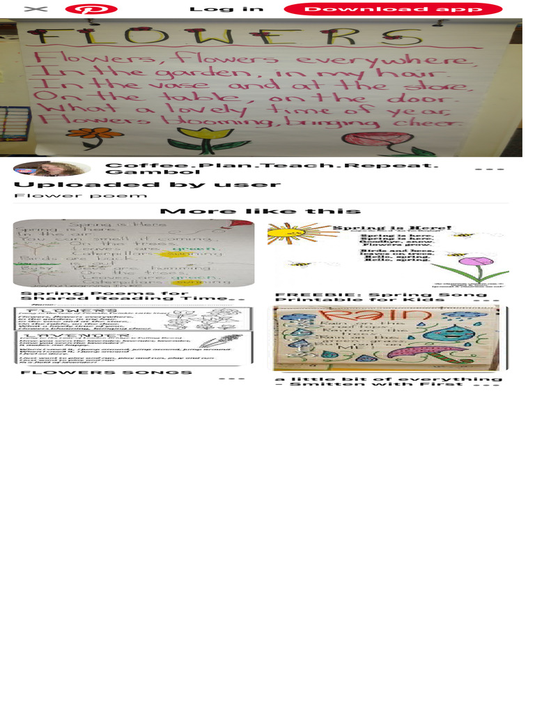 Flower Poem Preschool Poems, Flower Poem, Spring Kindergarten | PDF