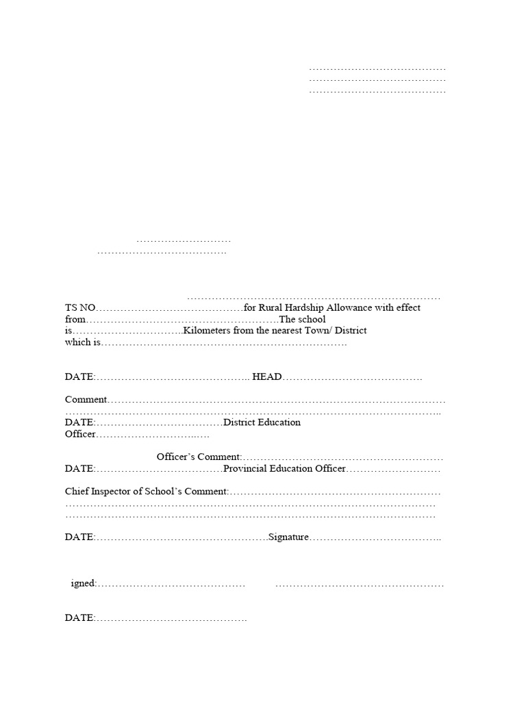 Rural-Hardship Allowance Form | PDF