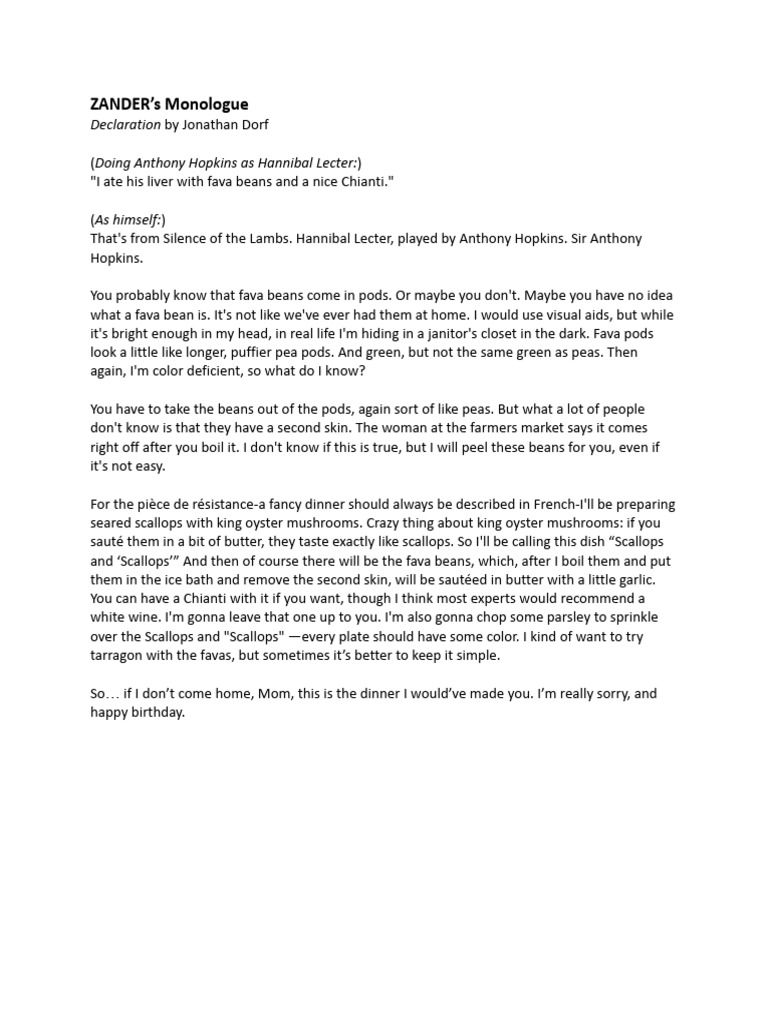 Declaration Monologue | PDF | Art