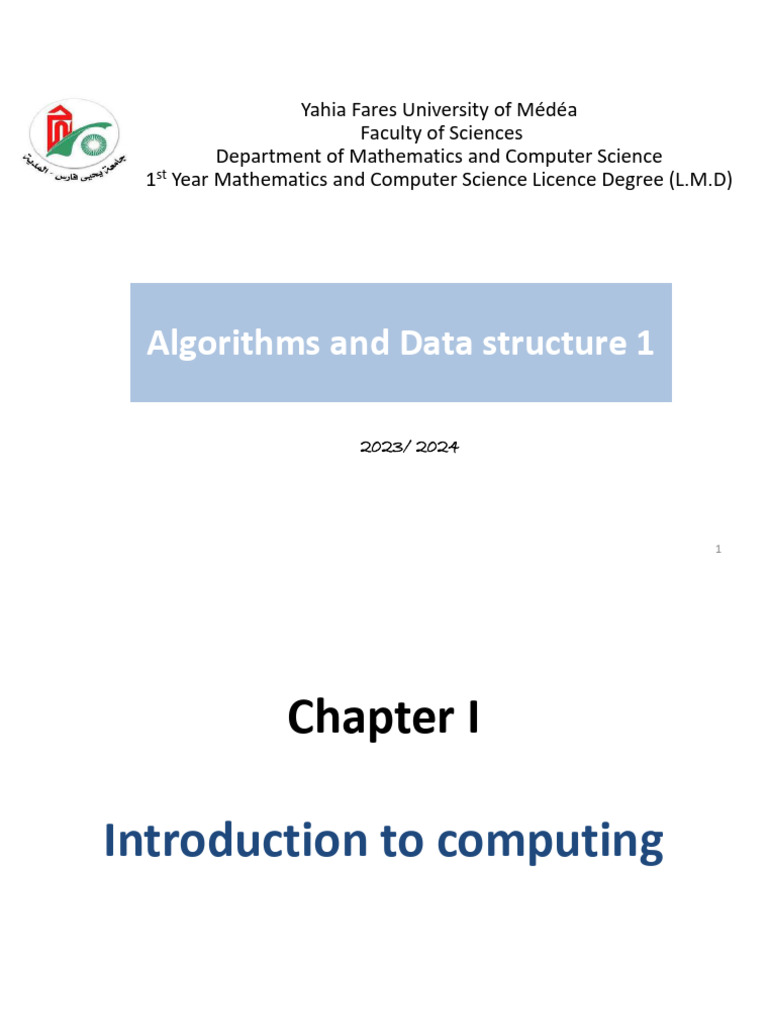 Chap1-Introduction To Computing | PDF | Computer Data Storage | Programming Language