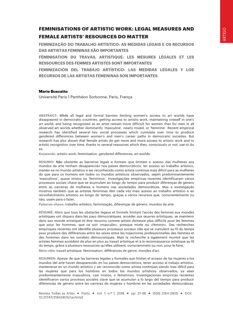 Buscatto - Feminissations of Artist Works | PDF | Femininity | Woman