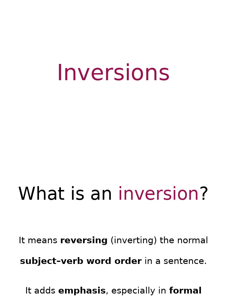 Inversions FCE | PDF