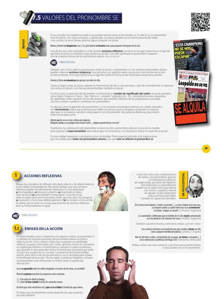 07 5 Se | PDF | Verbo | Pronombre