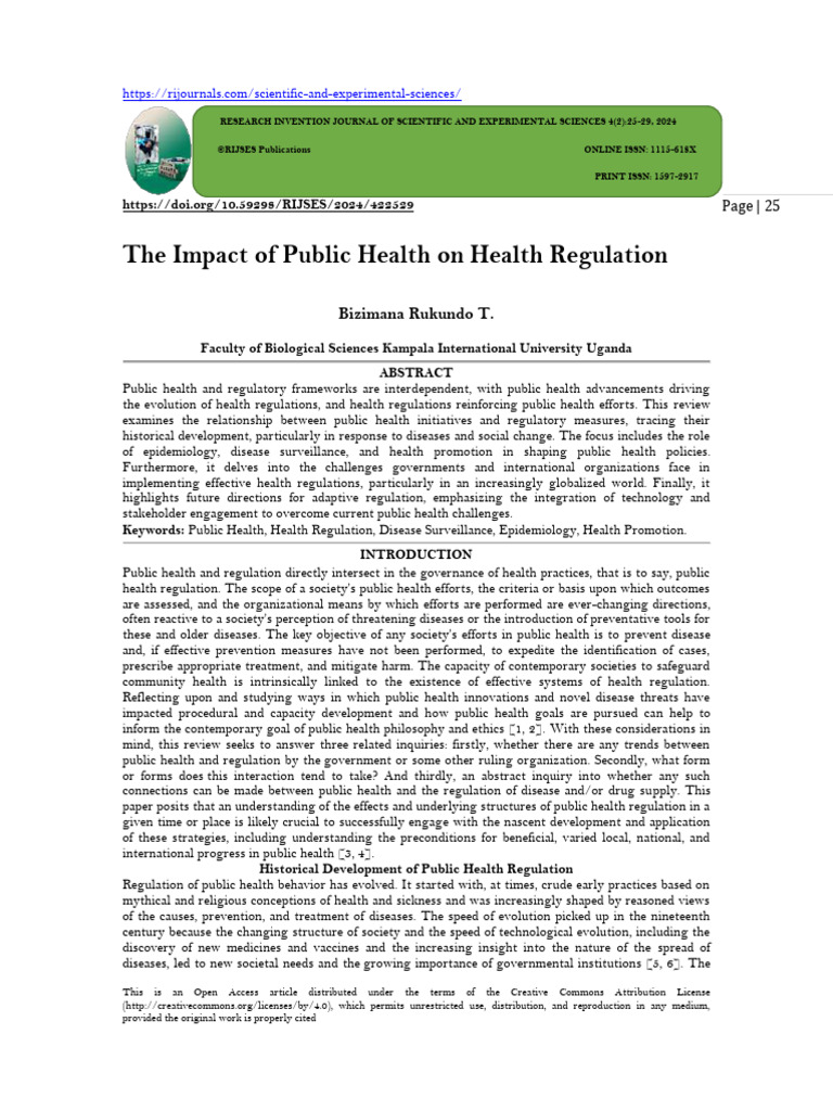 Public Health and Regulation Dynamics | PDF | Public Health | Epidemiology