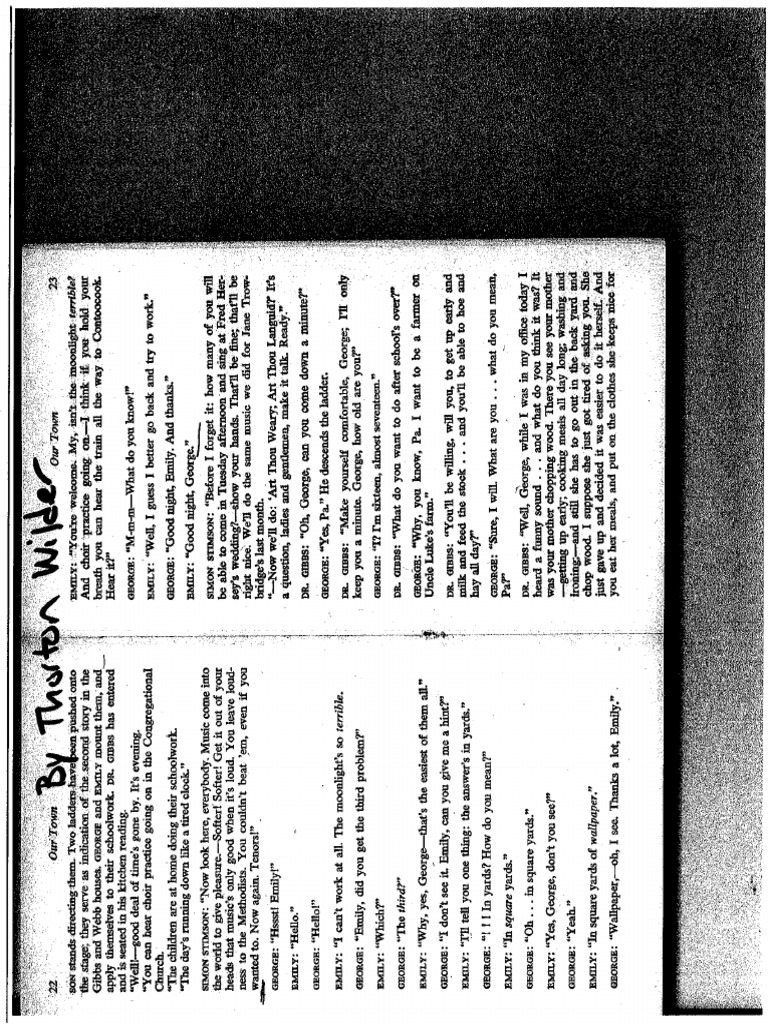 OUR TOWN P. 22-23 by Thorton Wilder | PDF