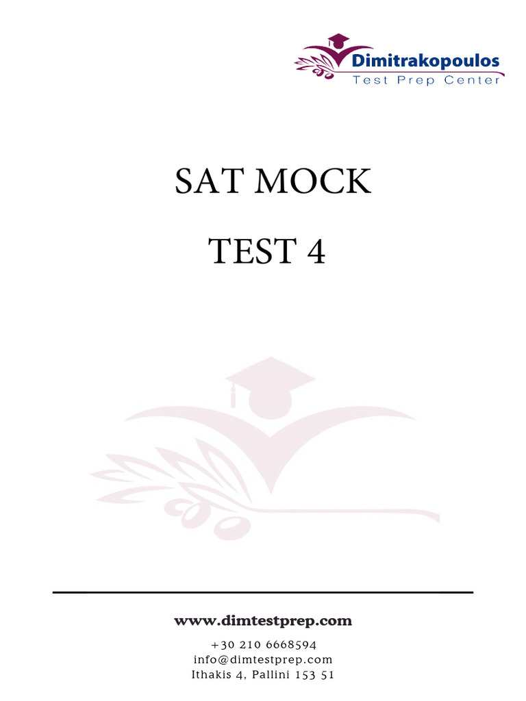 Sat Mock Test 4 - Final | PDF