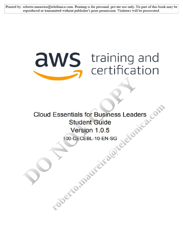 Cloud Essentials For Business Leaders 1.0.5 (EN) - Student Guide | PDF