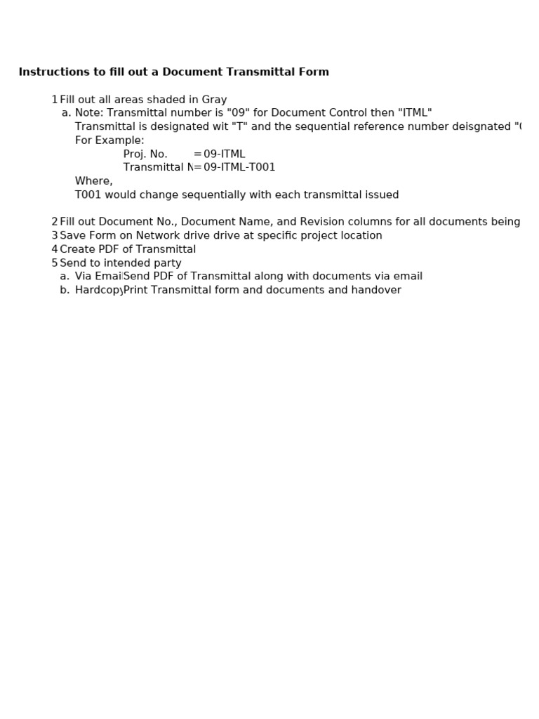 Field Office Transmittal With Instructions | PDF