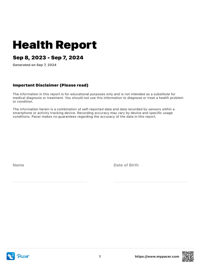 Pacer Health Report 20240907 | PDF | Blood Pressure | Diastole