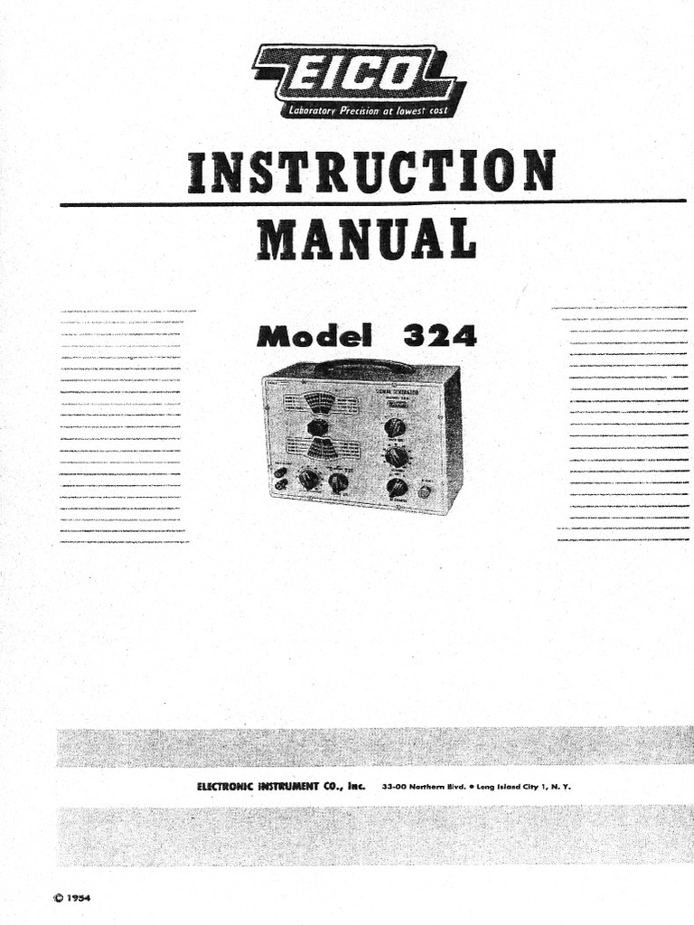 Eico Model 324 Signal Generator Instruction Manual | PDF