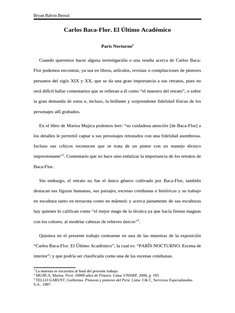 Carlos Baca Flor | PDF | Pinturas | Impresionismo