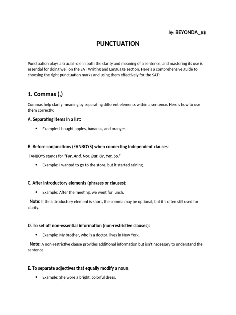 PUNCTUATION | PDF | Comma | Punctuation