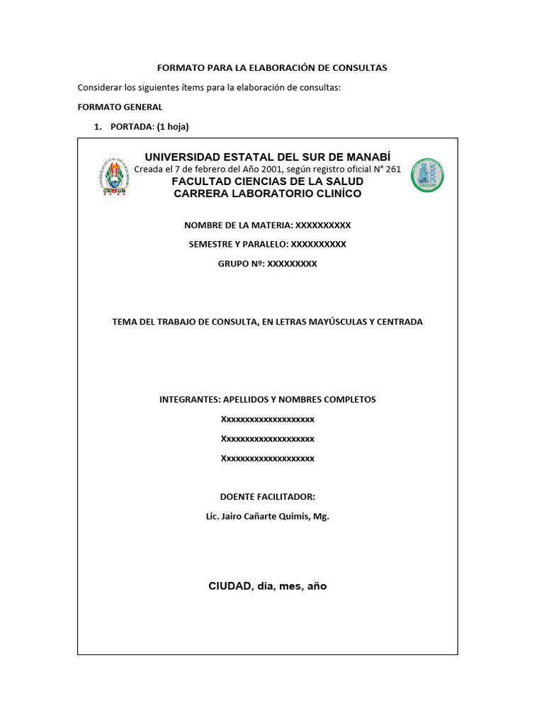 Formato para Consultas Académicas | PDF | Citación