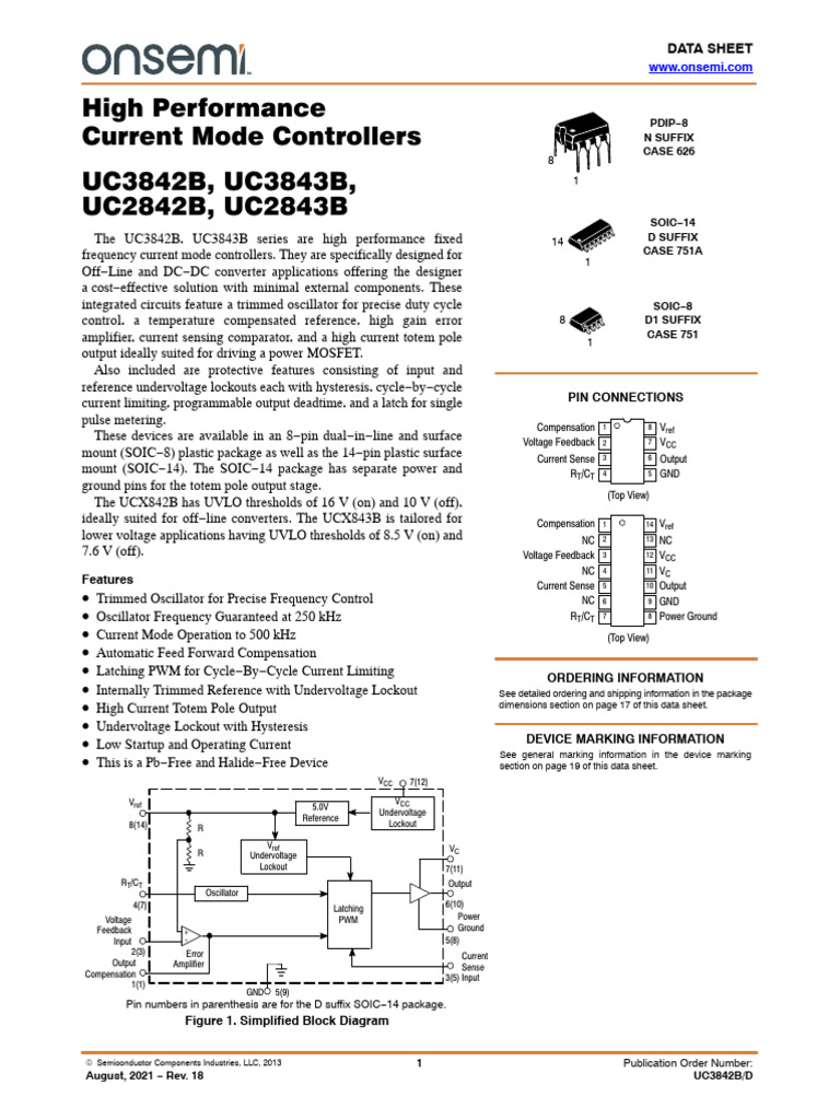 Uc3842b D-2320067 | PDF | Amplifier | Electrical Engineering