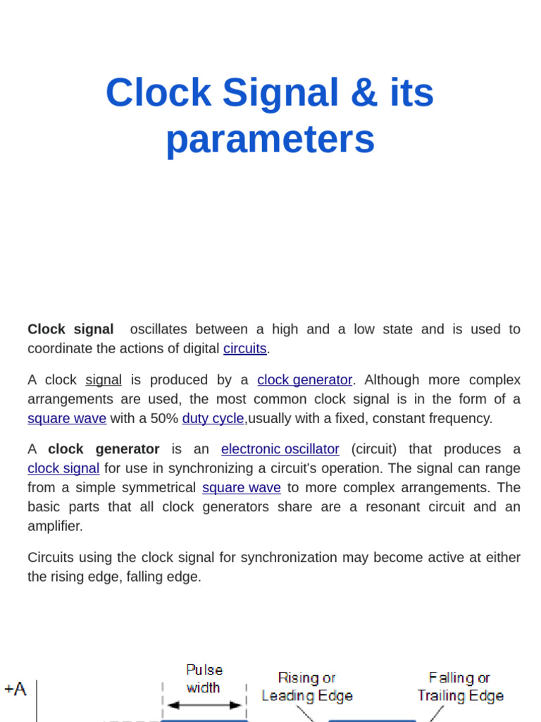 Clock Signal and Its Parameters | PDF | Computers | Technology & Engineering
