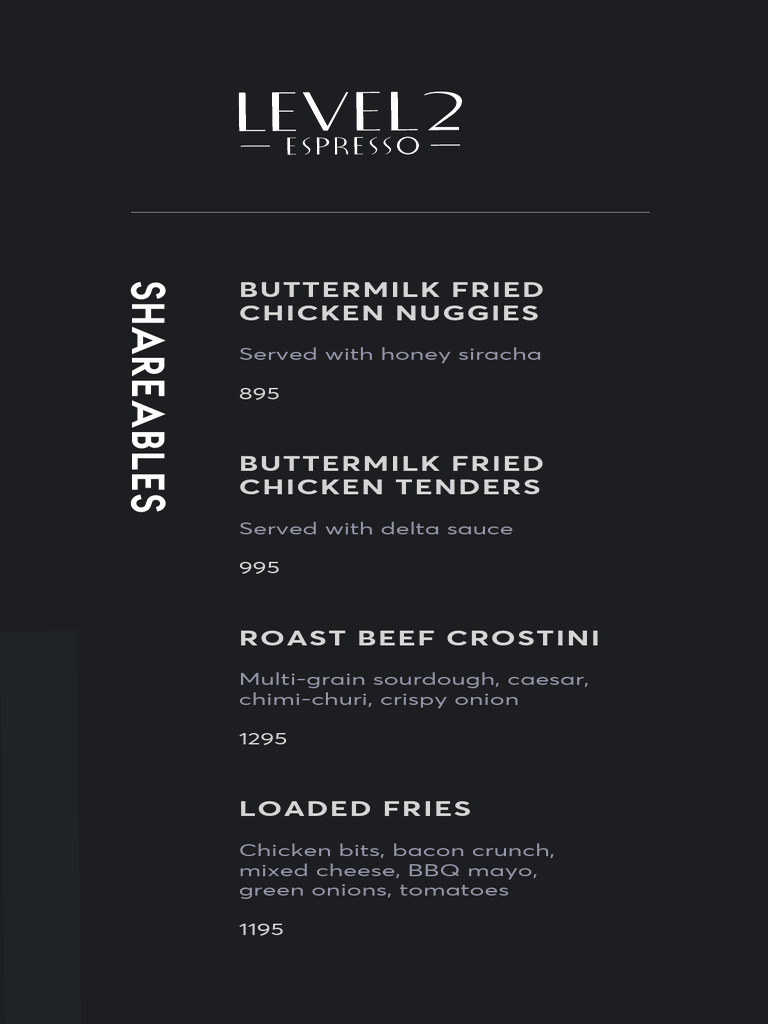 Level 2 Dolmen Menu | PDF | Hamburgers | Western Cuisine