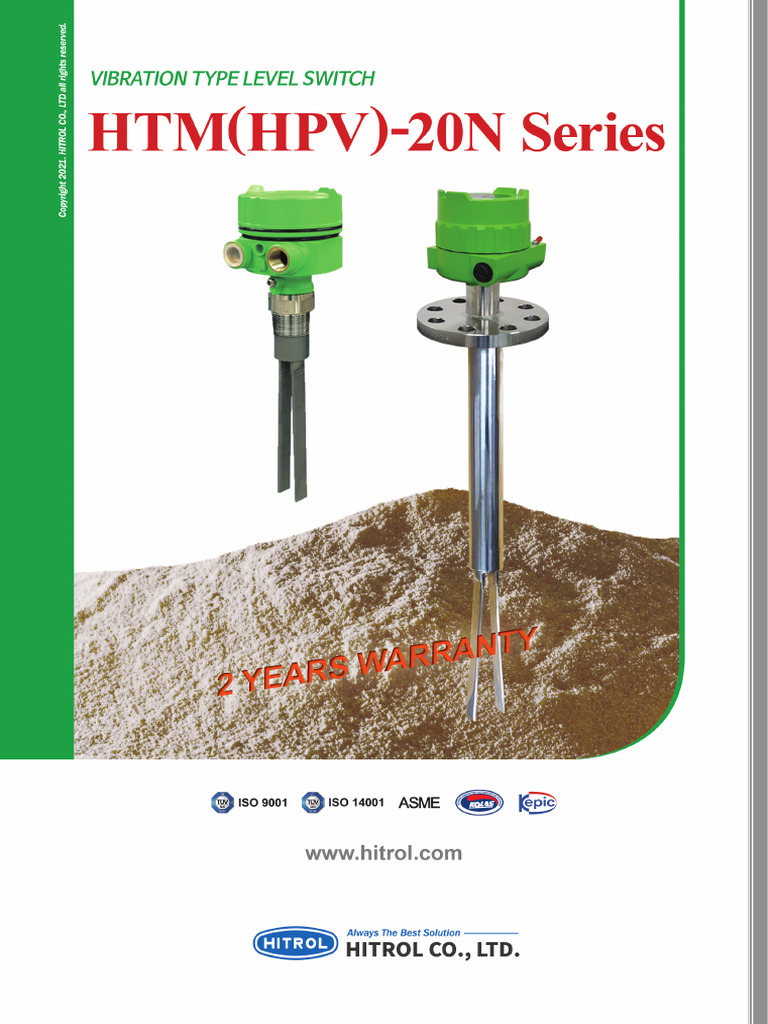 카탈로그-하이트롤-레벨계-진동식 레벨 스위치-HTM-20N 시리즈 | PDF